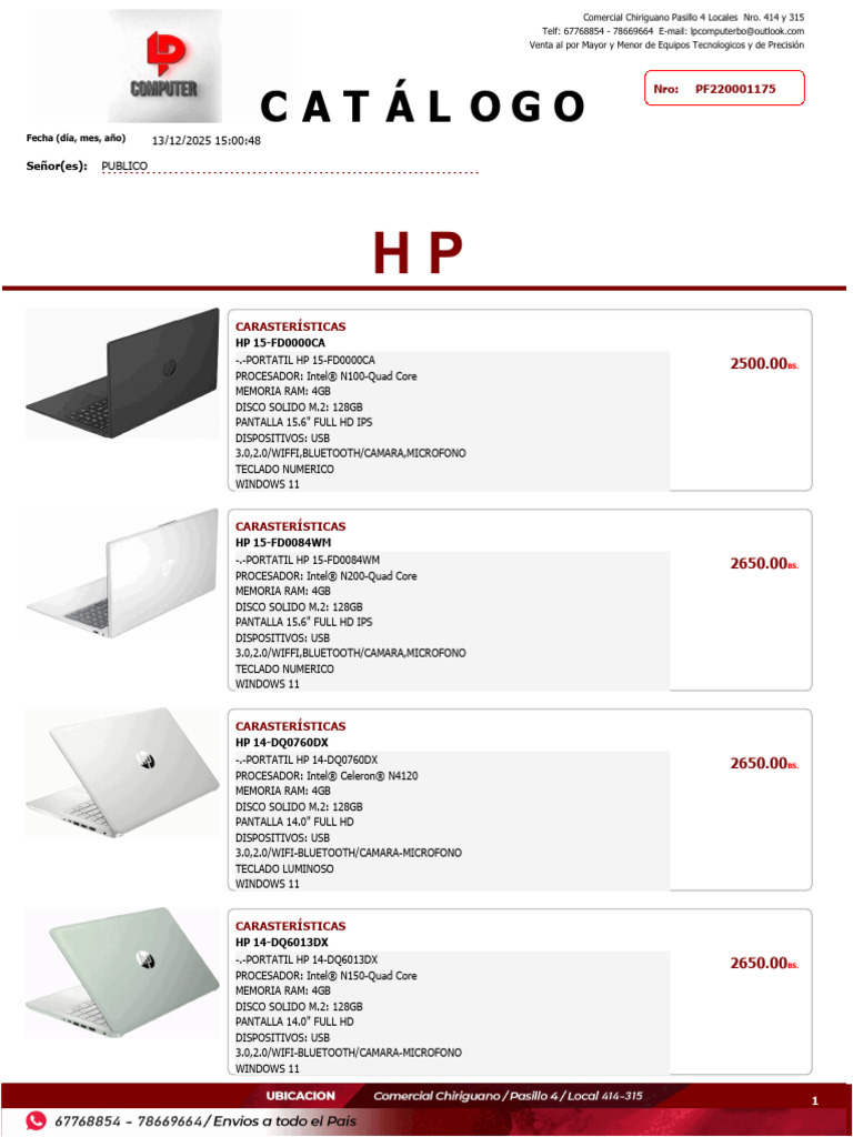 Catalogo Lp Computer (Diciembre) | PDF | Ordenador portátil | USB