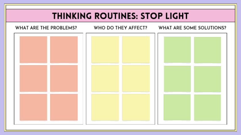 Colorful Thinking Routines Stop Light Group Work | PDF