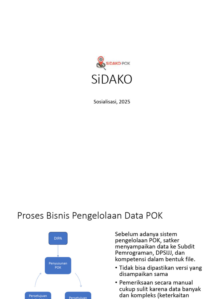 Proses Validasi Data POK SiDAKO 2025 | PDF