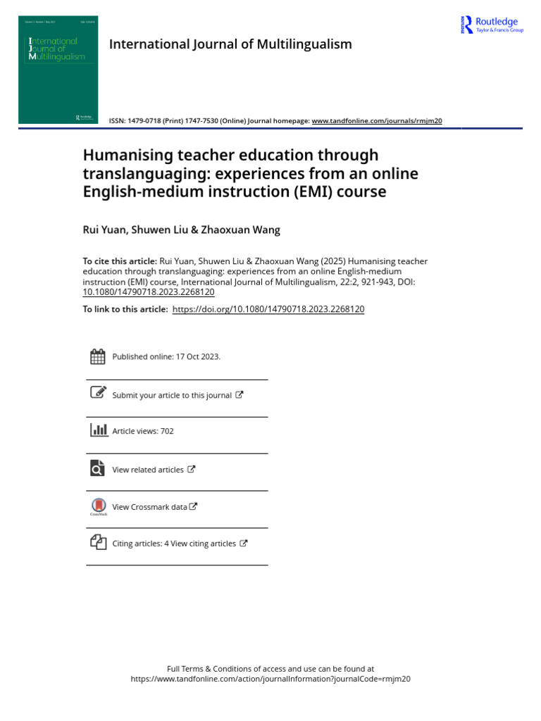 Humanising Teacher Education Through Translanguaging Experiences From ...