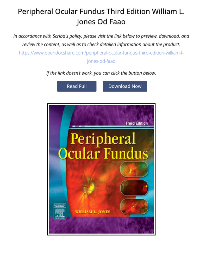 Peripheral Ocular Fundus Third Edition William L. Jones Od Faao | PDF