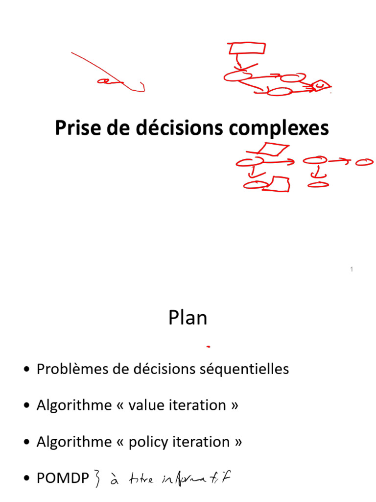 Décisions complexes : MDP et POMDP | PDF