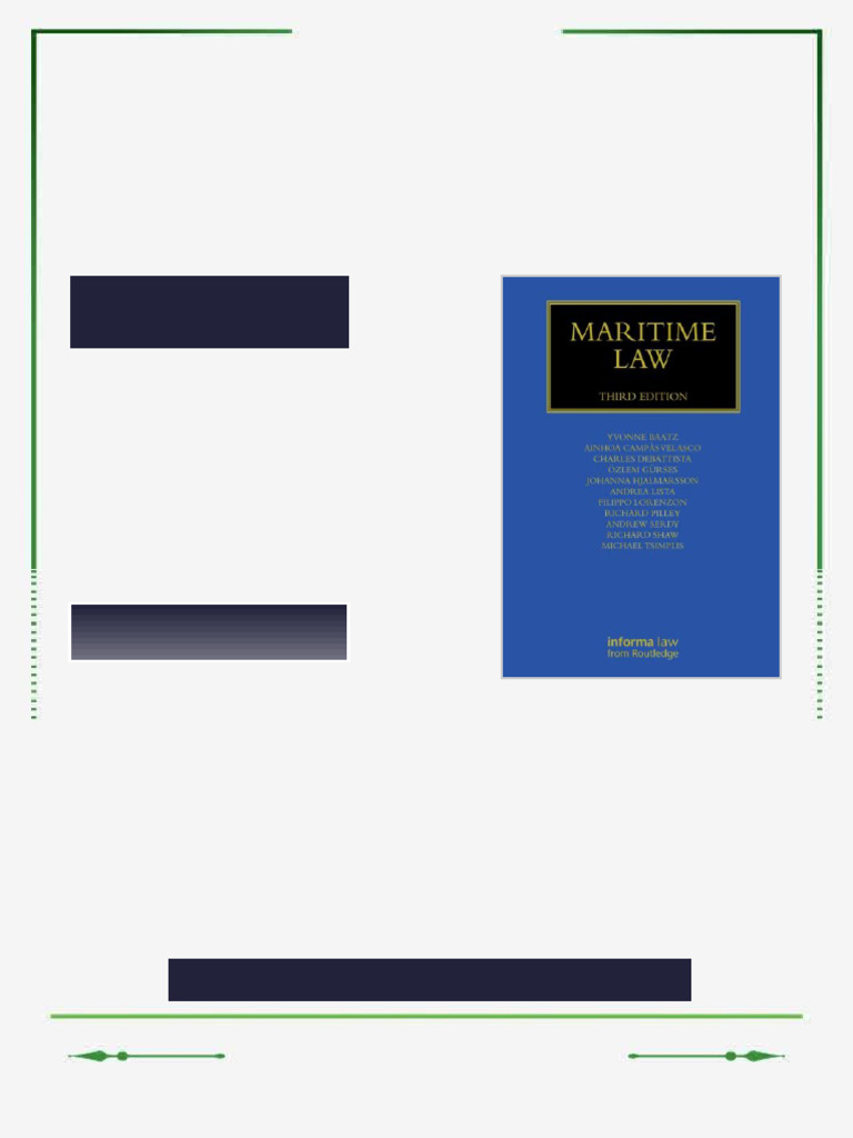 Maritime Law 3rd Edition Yvonne Baatz ebook unlock full chapters | PDF ...