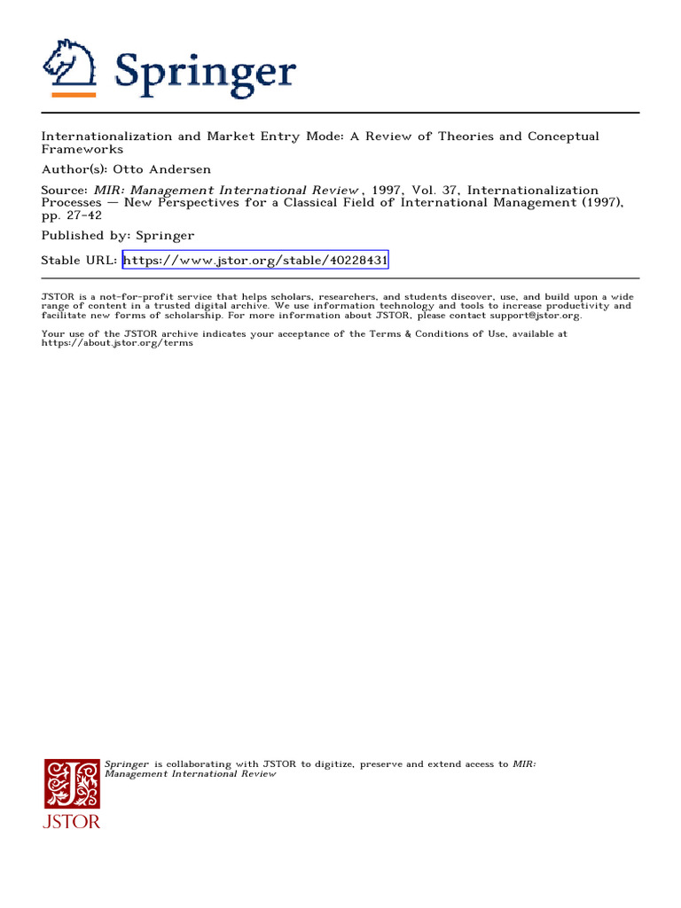 Andersen InternationalizationMarketEntry 1997 | PDF ...