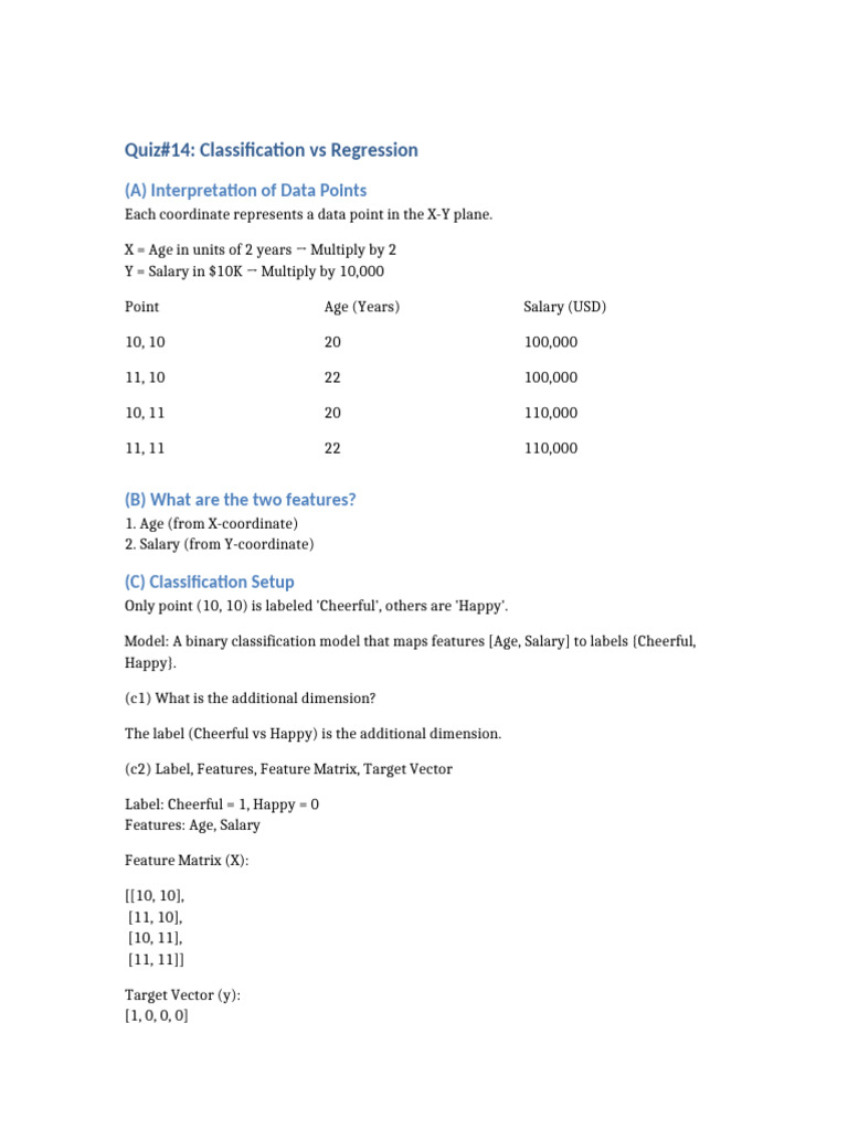 Classification vs Regression Explained | PDF