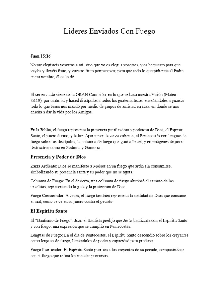 Fuego de Dios: Liderazgo y Discípulos | PDF | espíritu Santo | Pentecostés