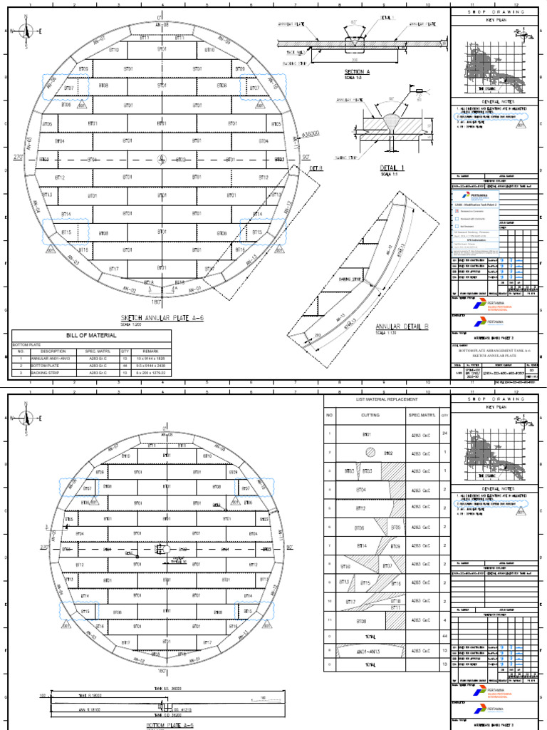 L2404-320-M00-M60-K0001_001 Bottom Plate Arrangement Tank a-6 IFC APD ...