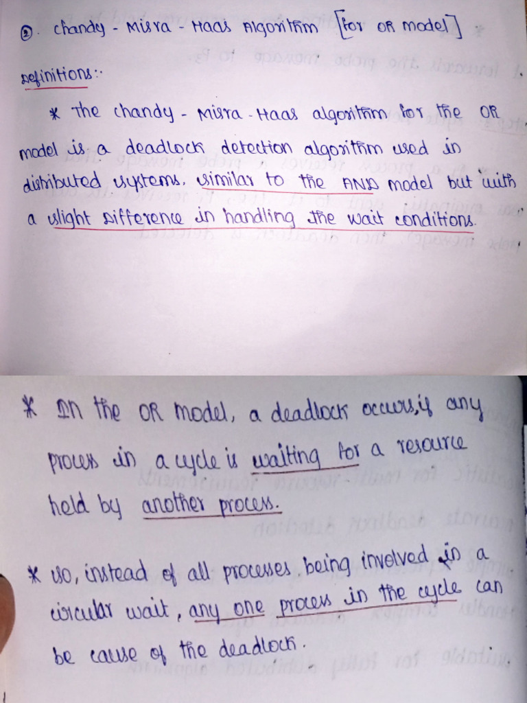 Chandy Misra Haas Algorithm For or Model | PDF