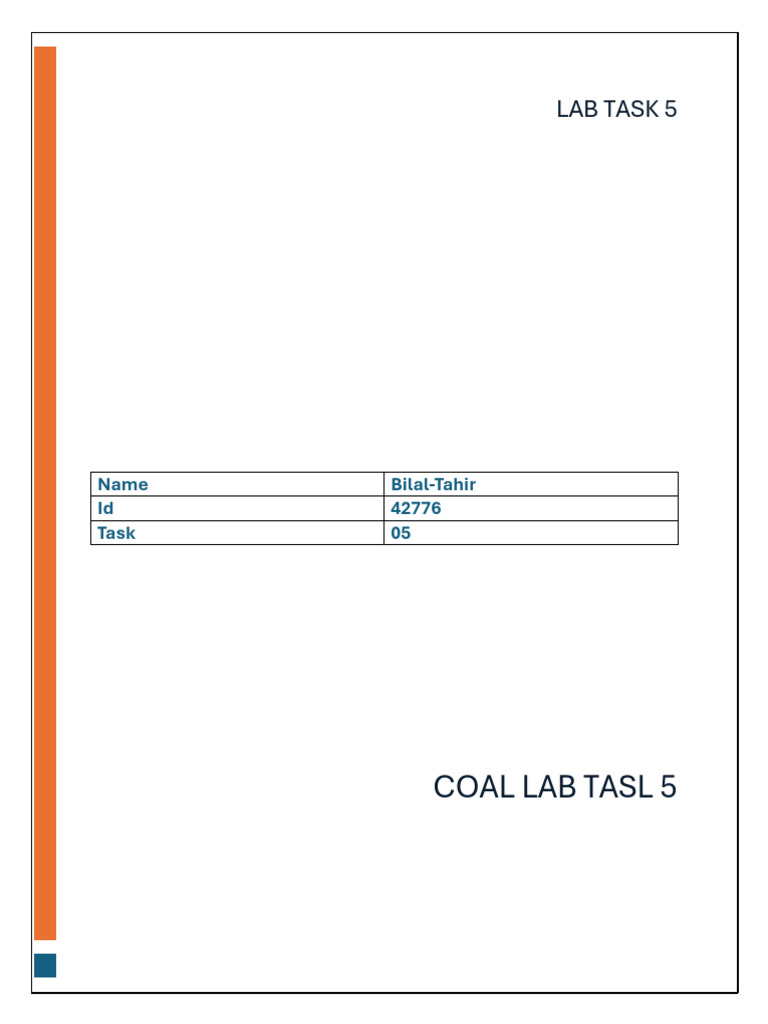 Coal Task 5 Bilaltahir | PDF | Pointer (Computer Programming) | Bit
