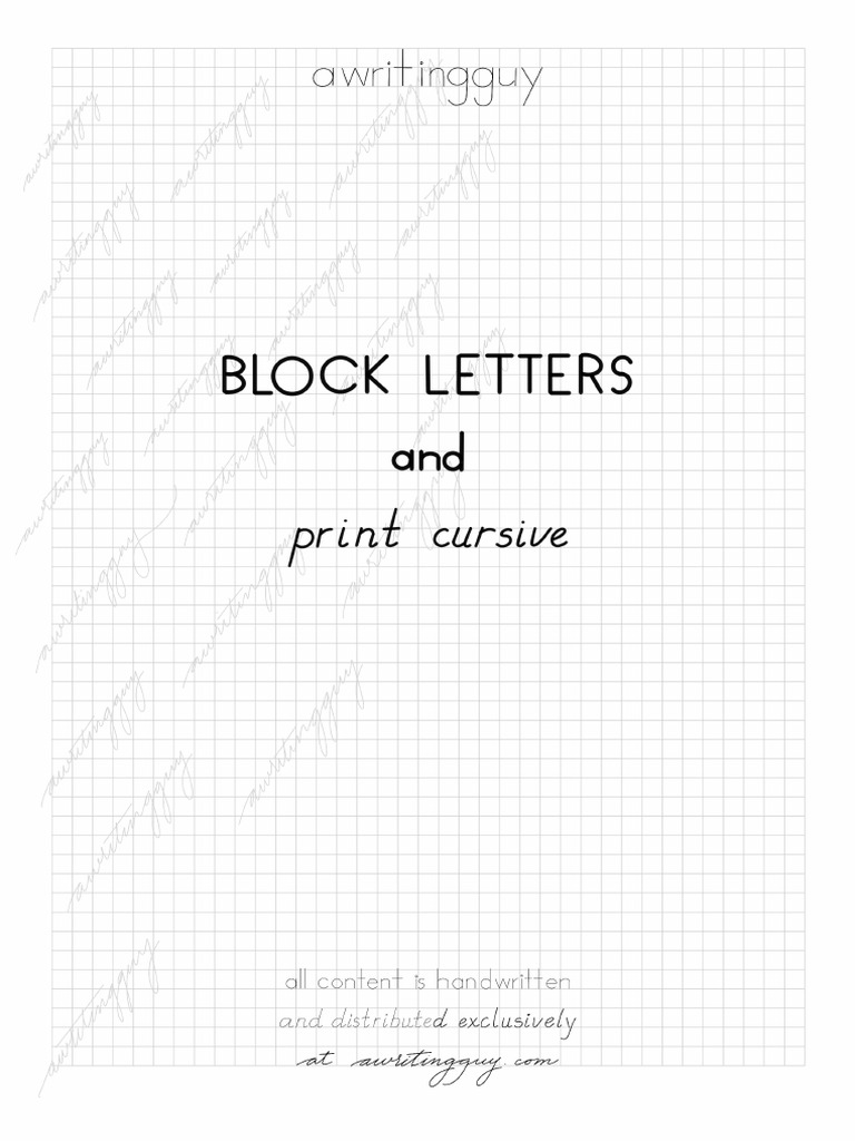 Block Letters and Print Cursive AWG 2025 | PDF