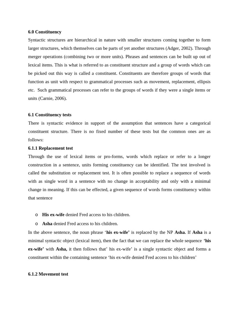 Understanding Syntactic Constituency Tests | PDF | Phrase | Syntax