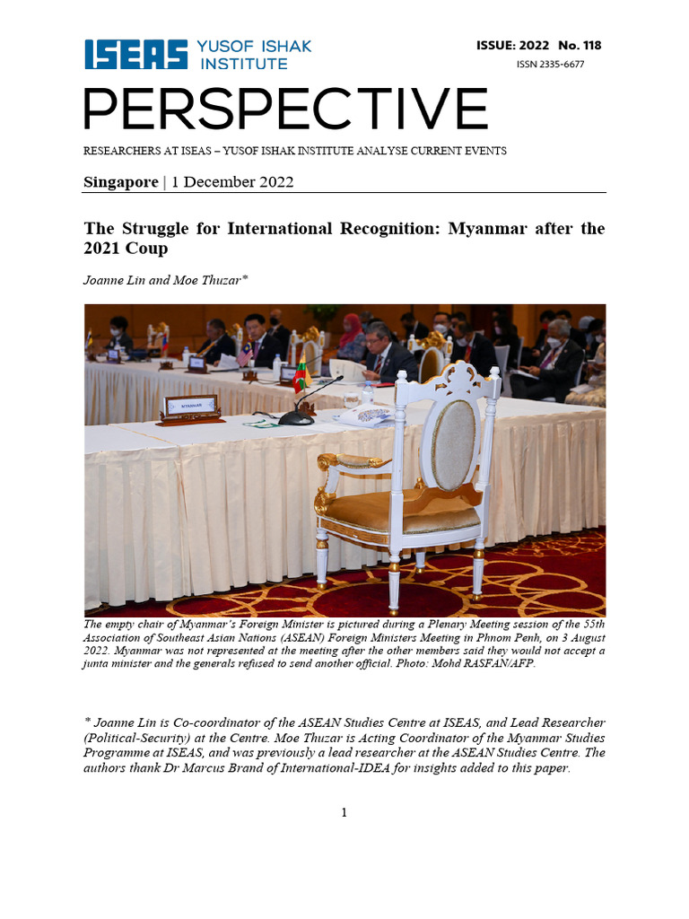 ISEAS Perspective 2022 118 | PDF | Myanmar | International Relations