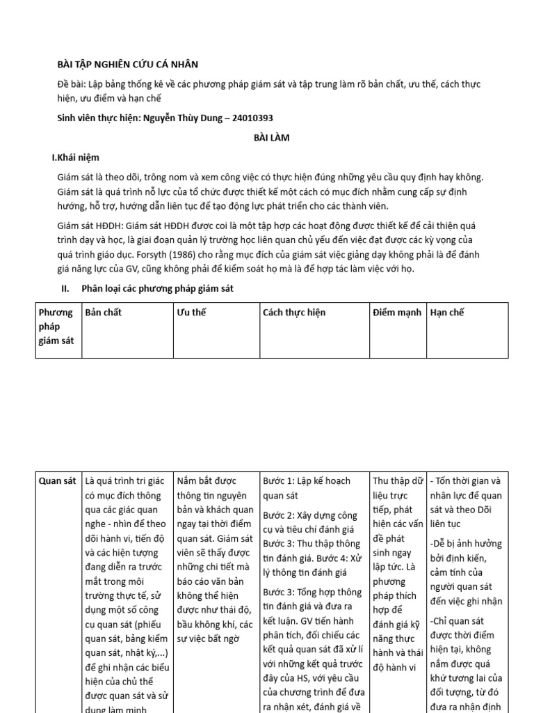 Bài Tập Các Phương Pháp Giám Sát | PDF