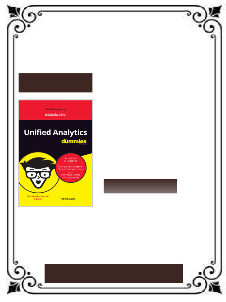 Unified Analytics For Dummies Databricks Special Edition Ulrika Jägare ...