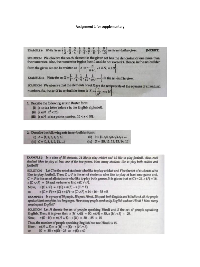 Assignment 1 for Supplementary | PDF