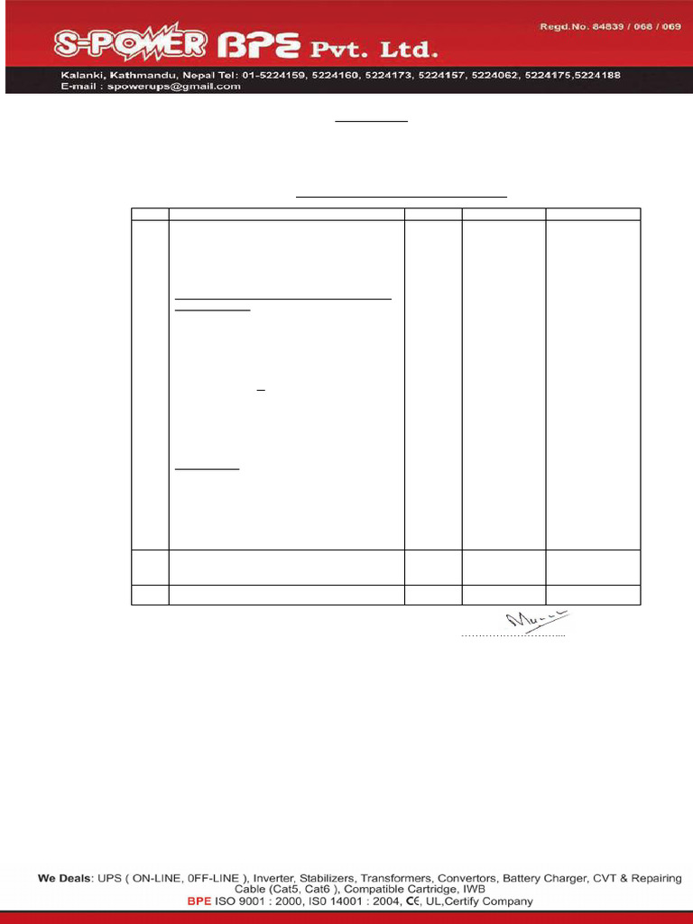 Quotation of PAGE CONSULT 10 Kva Hybrid Inverter | PDF | Power Inverter ...