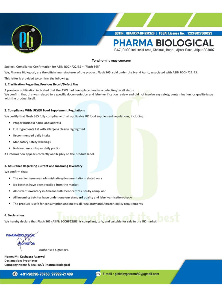 Compliance Declaration | PDF
