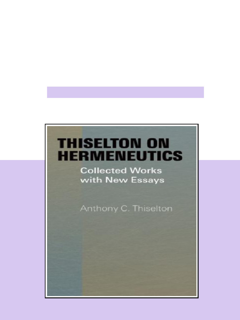 (Ebook) Thiselton on Hermeneutics by Anthony C. Thiselton ISBN ...