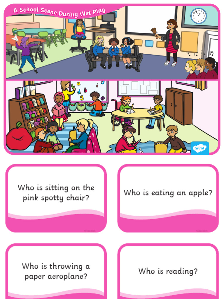 School Scene Activities for Kids | PDF | Lunch | Meal