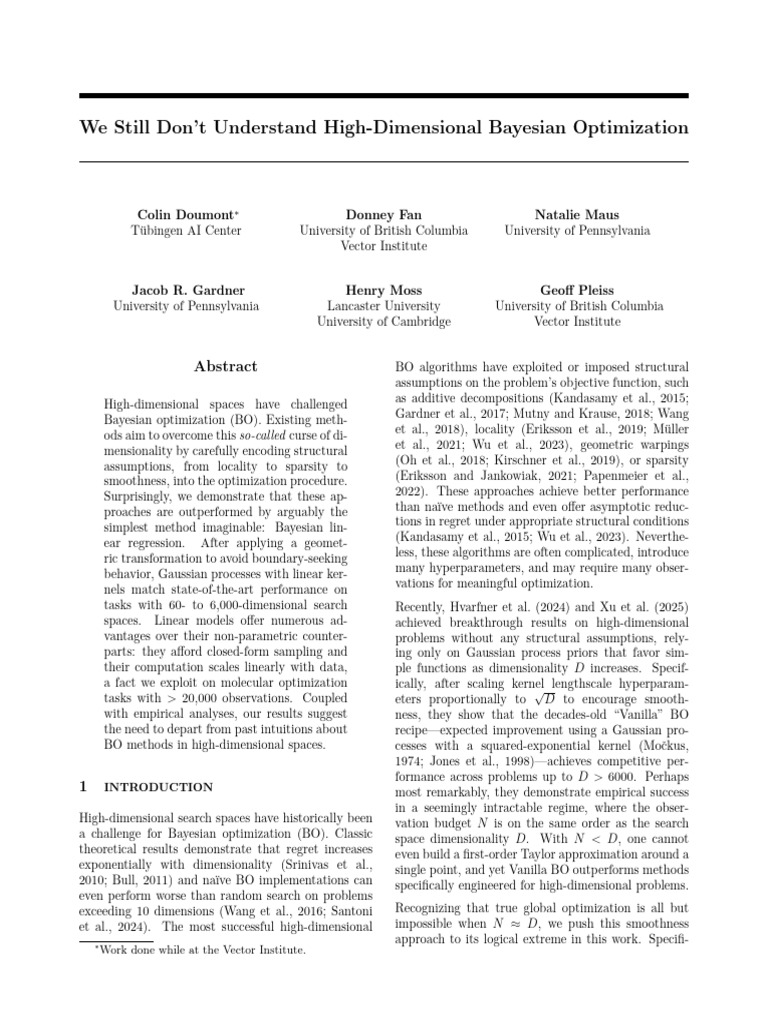 High-Dimensional Bayesian Optimization Insights | PDF | Support Vector ...