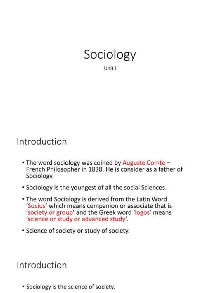 Introduction to Sociology PPTX Science (1) | PDF