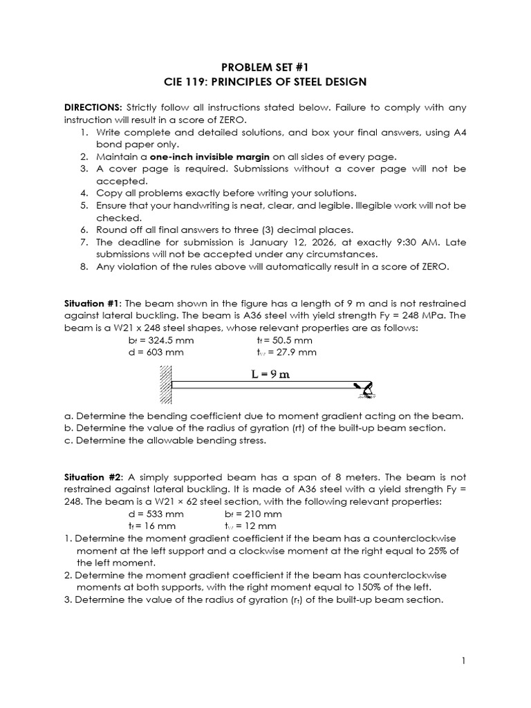 Problem Set Steel | PDF | Buckling | Beam (Structure)