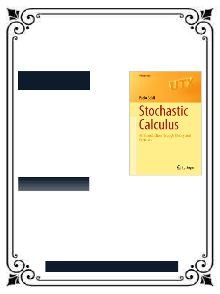 Stochastic Calculus An Introduction Through Theory and Exercises 1st ...