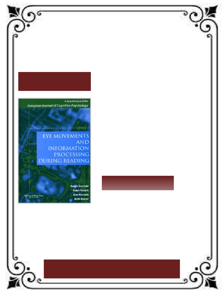 Eye Movements and Information Processing During Reading 1st Edition ...