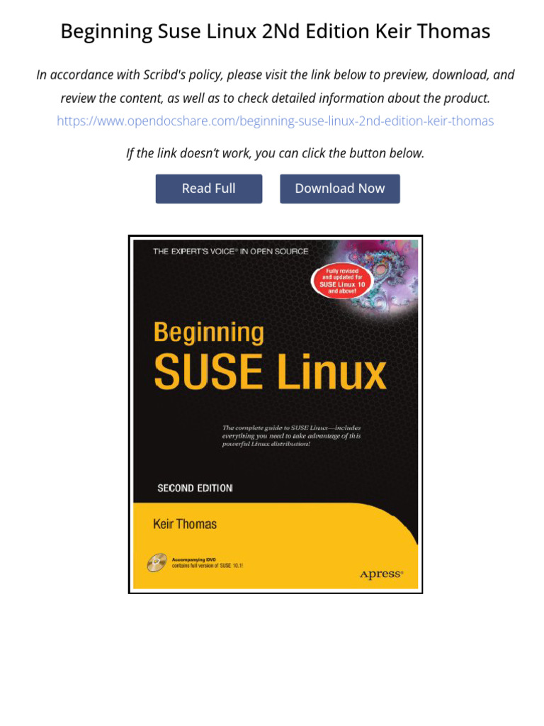 Beginning SUSE Linux 2nd Edition Keir Thomas | PDF | Gnu | Linux