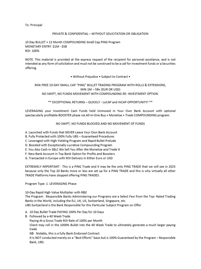 10-Day High ROI Small Cap Trading Program | PDF | Banks | Ubs