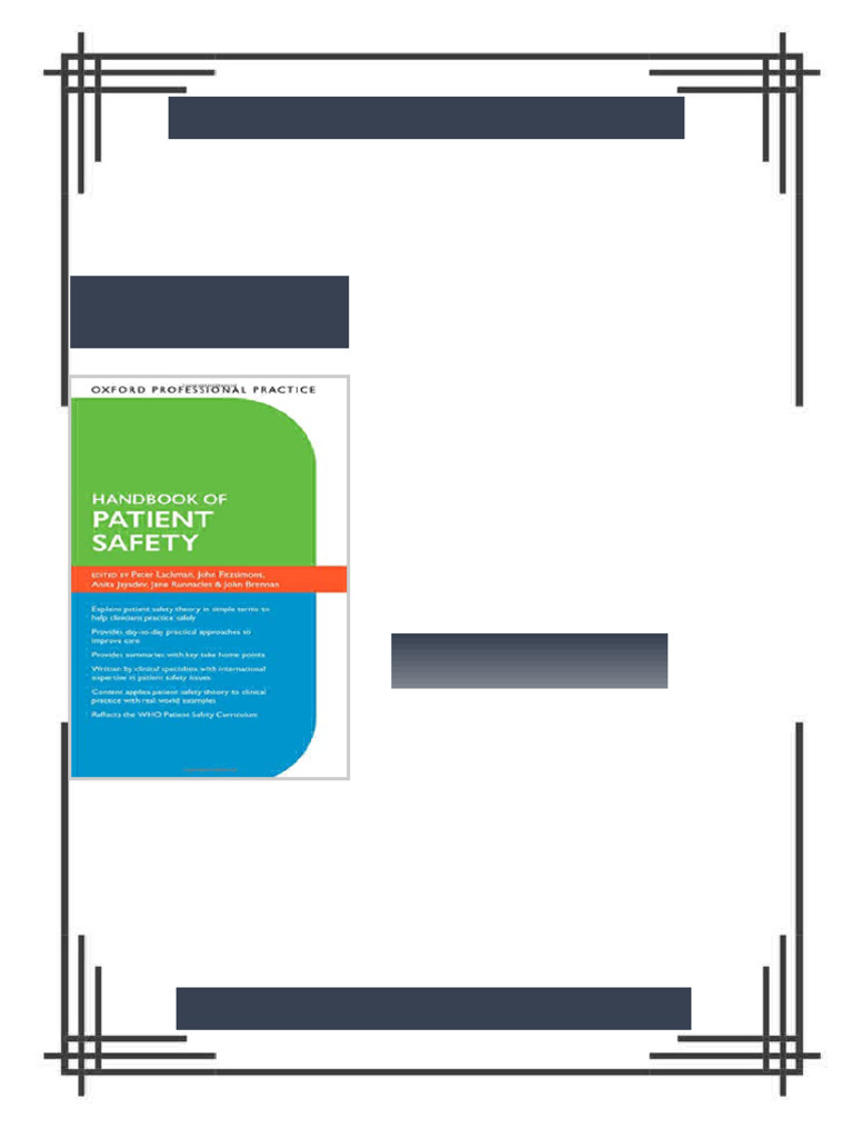 Handbook of Patient Safety Peter Lachman (Editor) eBook study edition ...