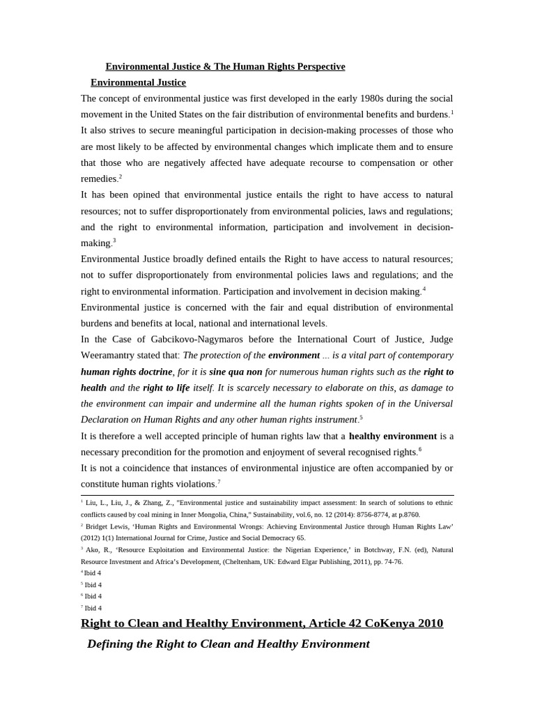Environmental Justice and Human Rights | PDF | Environmental Protection ...
