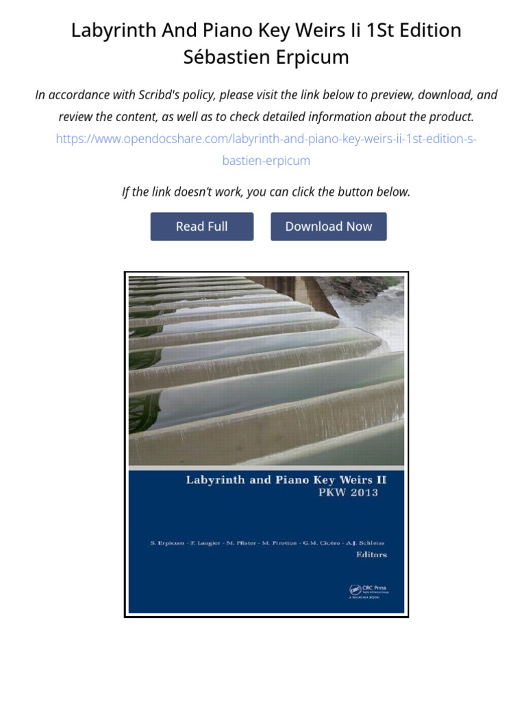 Labyrinth and Piano Key Weirs Ii 1St Edition Sébastien Erpicum | PDF ...