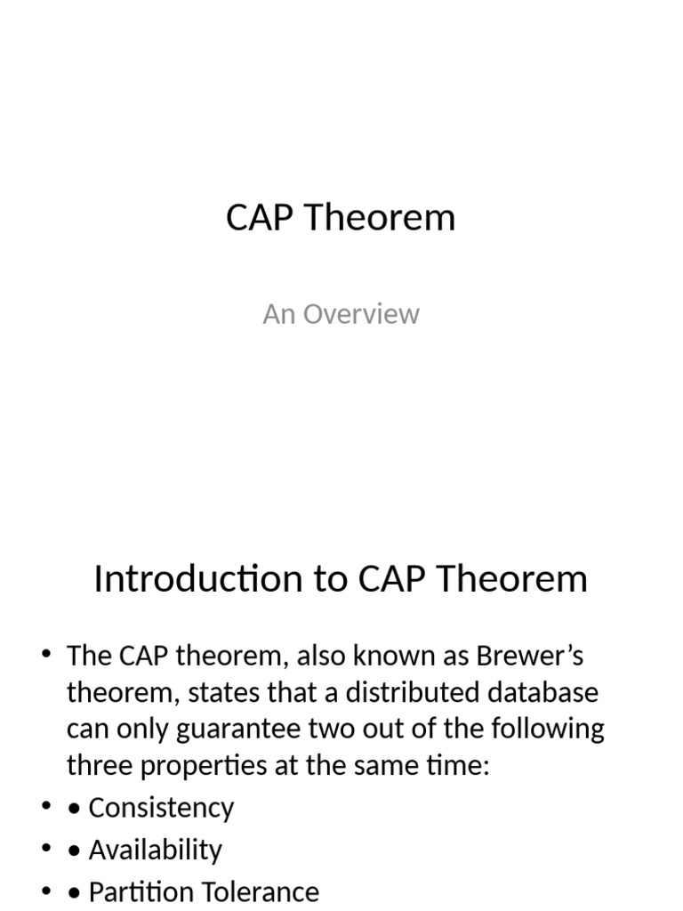 CAP Theorem Presentation | PDF