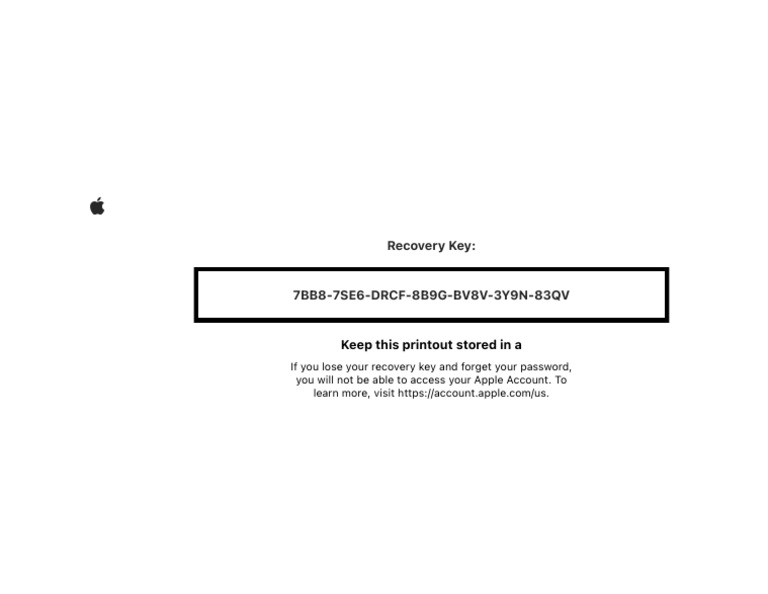 Apple Account Recovery Key Guide | PDF