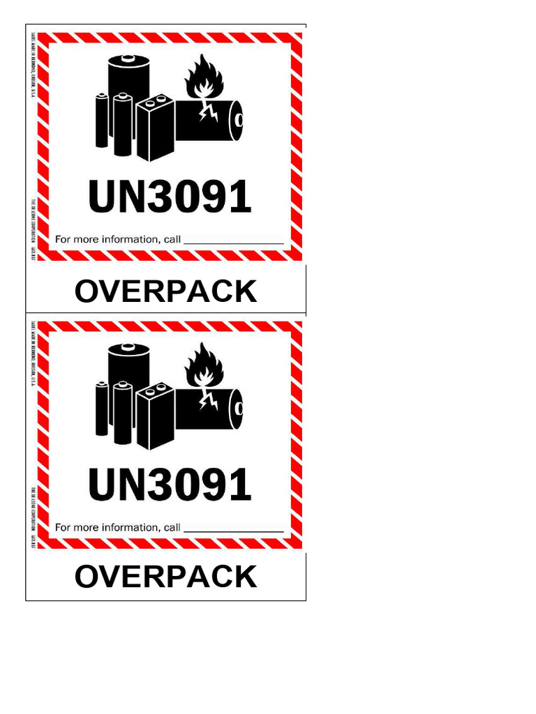 Un3091 Label Edit | PDF