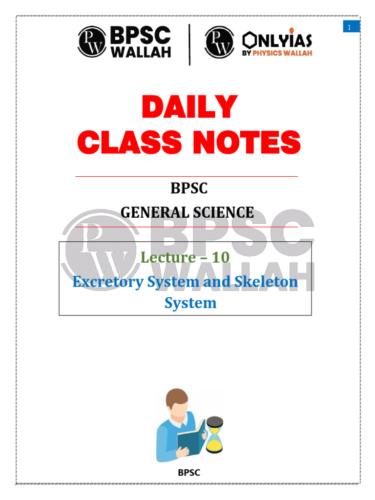 General Science10 : Daily Class Notes (English) | PDF | Kidney | Urine