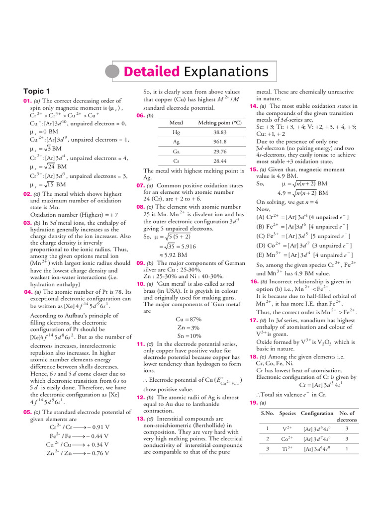 CHP 17 Solutions Chemistry 7 Yrs | PDF | Electron Configuration | Manganese