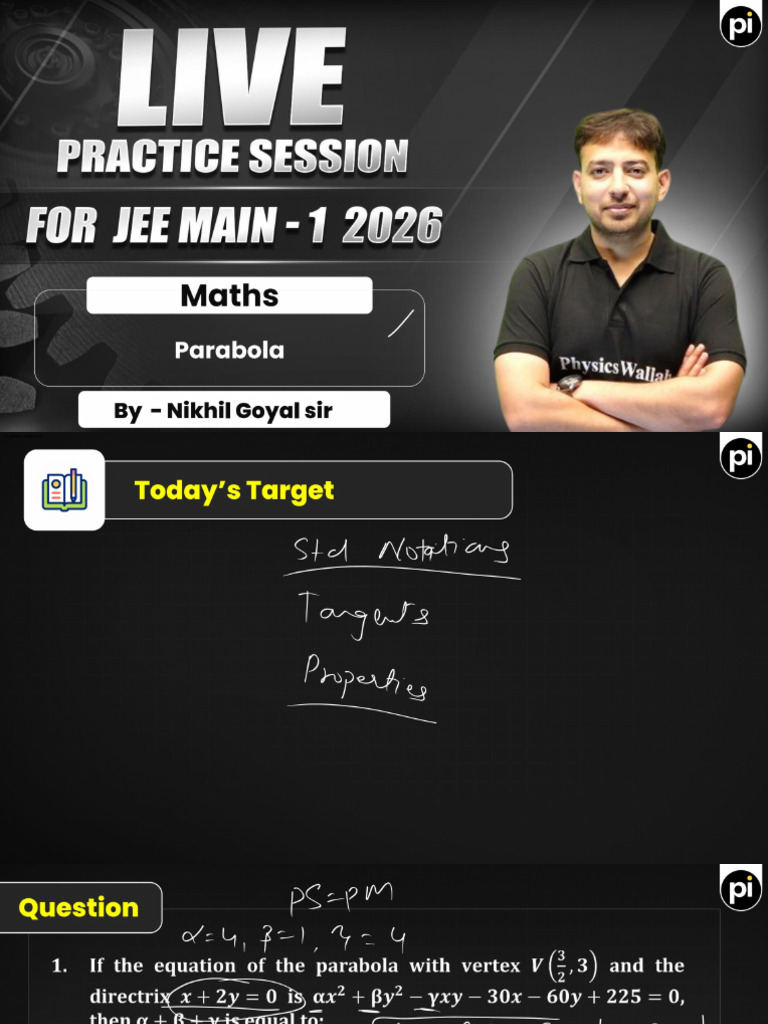 Parabola_Practice Session_Class Notes.pdf | PDF
