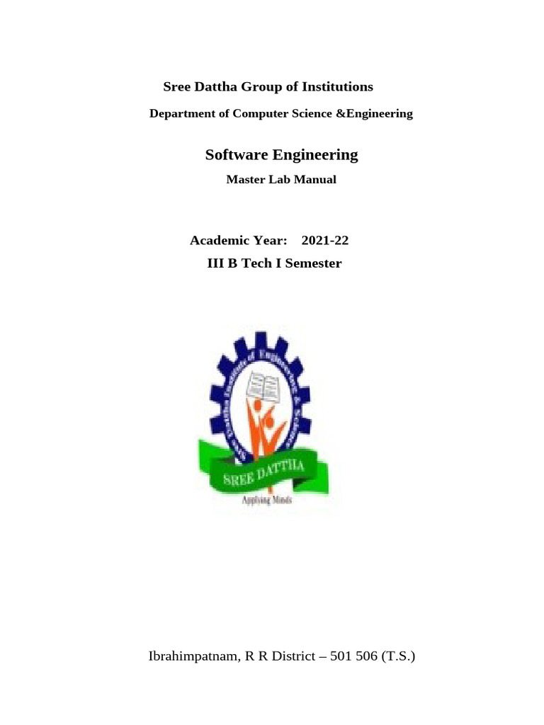 Software Engineering Lab Manual 2021-22 | PDF | Databases | Internet ...