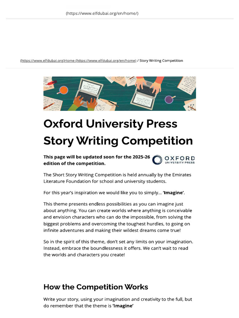 Oxford University Press Story Writing Competition | PDF