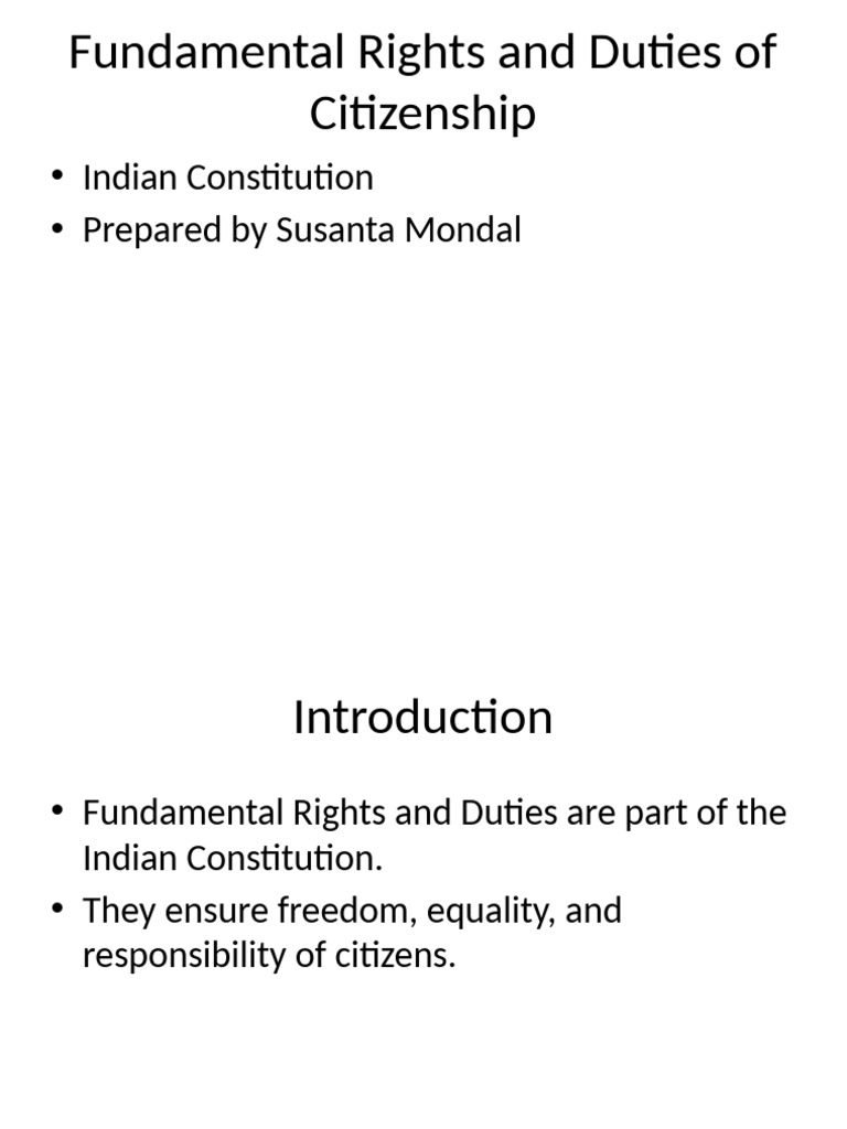 Fundamental Rights and Duties PPT | PDF