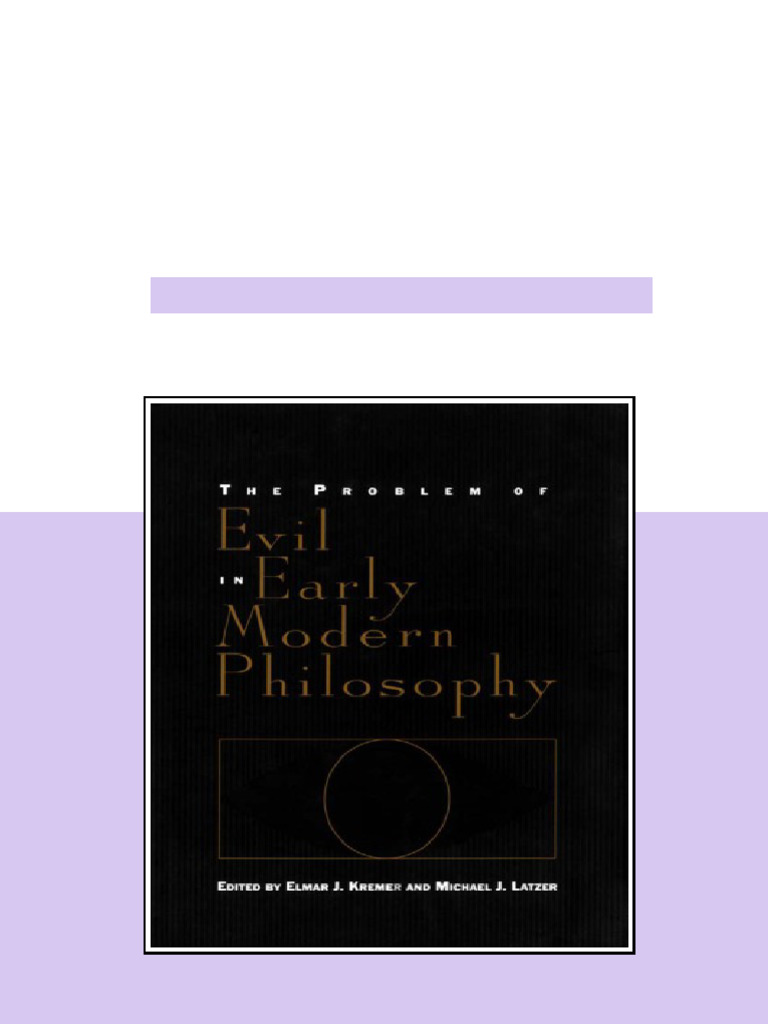 (Ebook) The Problem of Evil in Early Modern Philosophy by Elmar J ...