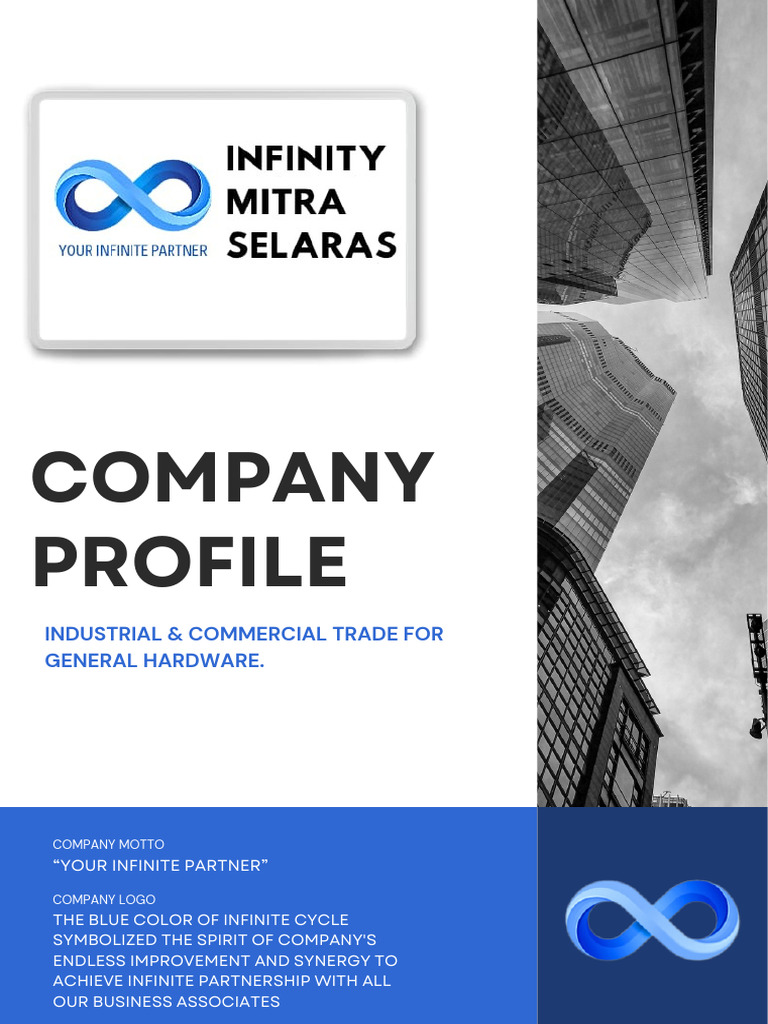 White and Blue Modern Company Profile Cover Document A4 Portrait (1 ...
