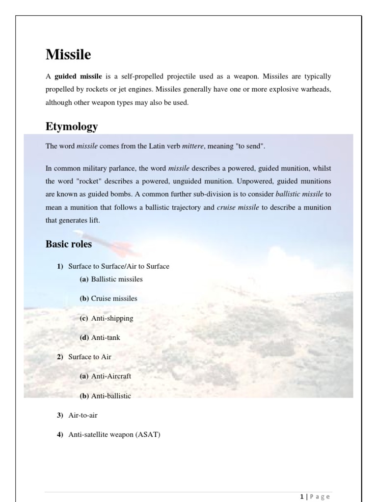 Missile | PDF | Missile | Guidance System