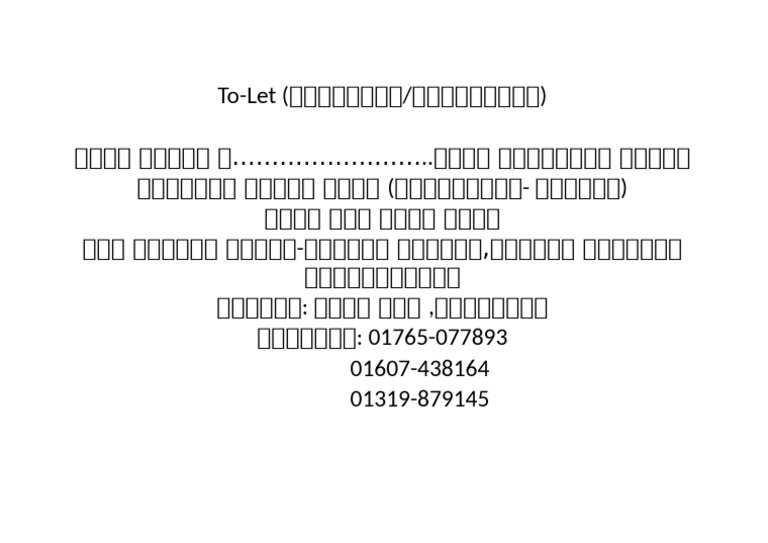 To LET | PDF