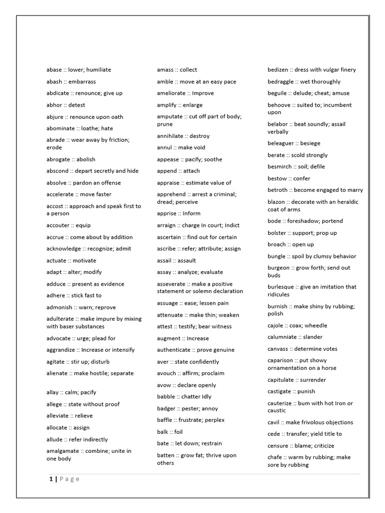 Word List | PDF