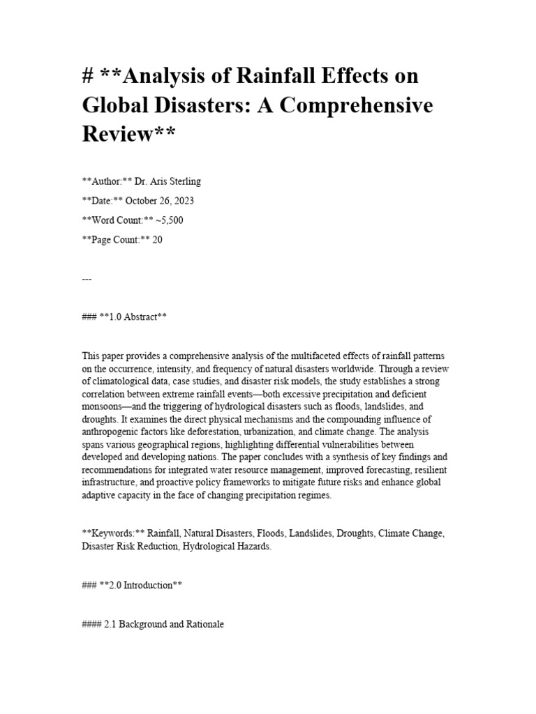 Analysis of Rainfall Effects On Global Disasters | PDF | Drought | Flood