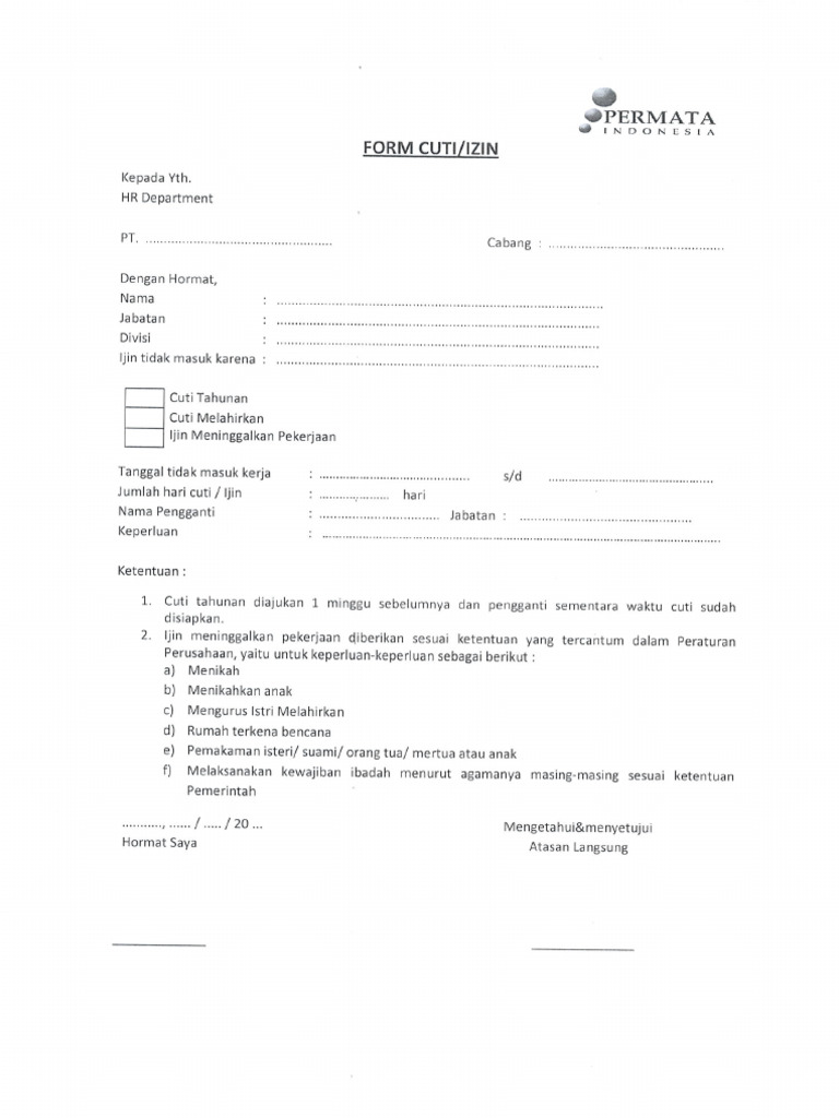 Form Cuti | PDF