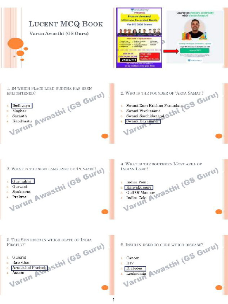 Lucent PDF With Answers GS Guru Varun Awasthi | PDF